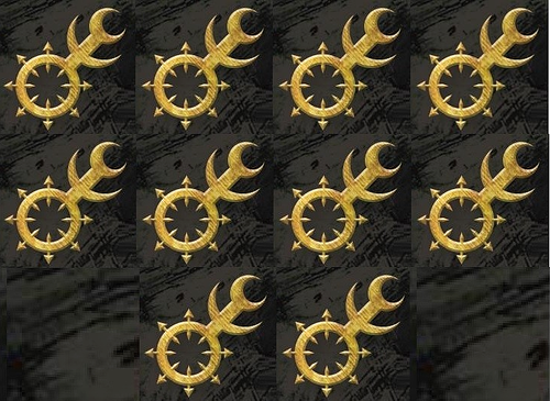 Warhammer 40k / Fantasy - SLAANESH ICONS - brass Chaos Symbols Green ...