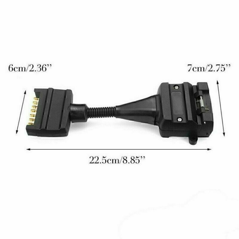 7 Pin Flat Plug to 12 Pin Socket Female&Male Adaptor Caravan Trailer ...