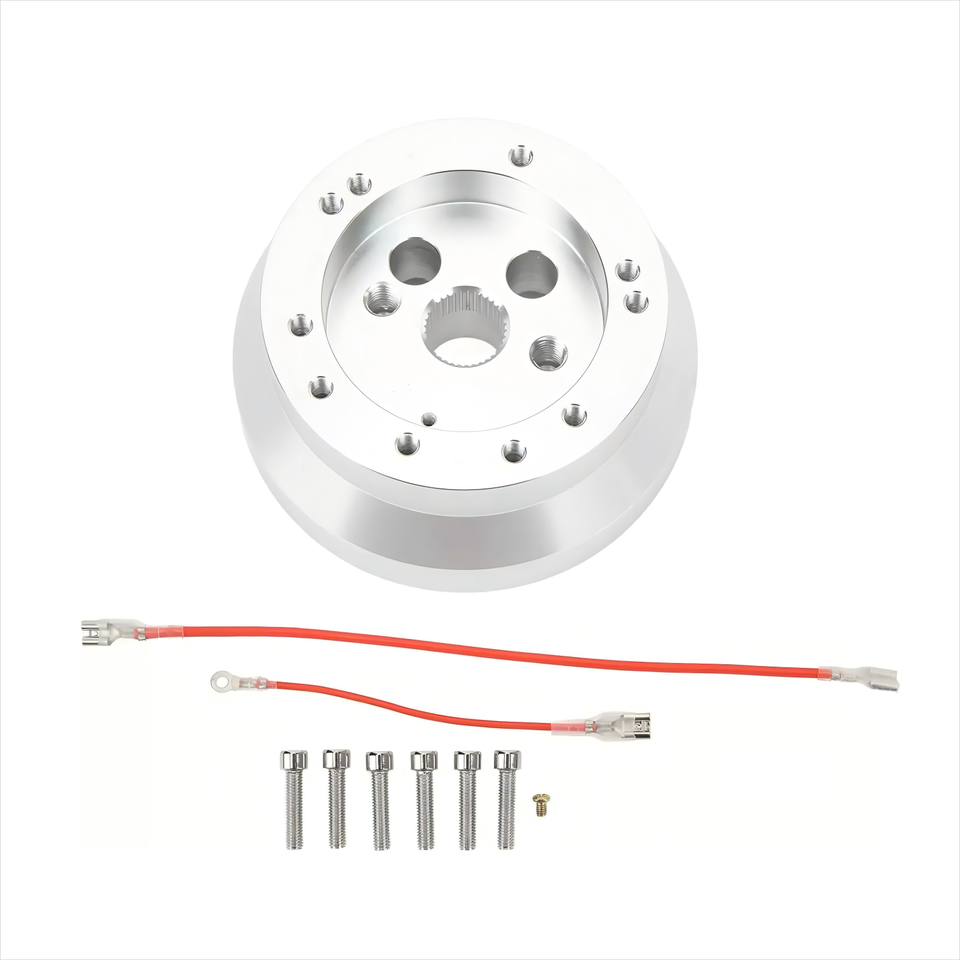 POLISHED STEERING WHEEL SHORT HUB ADAPTER 5 & 6 HOLE FOR GM FLAMING ...