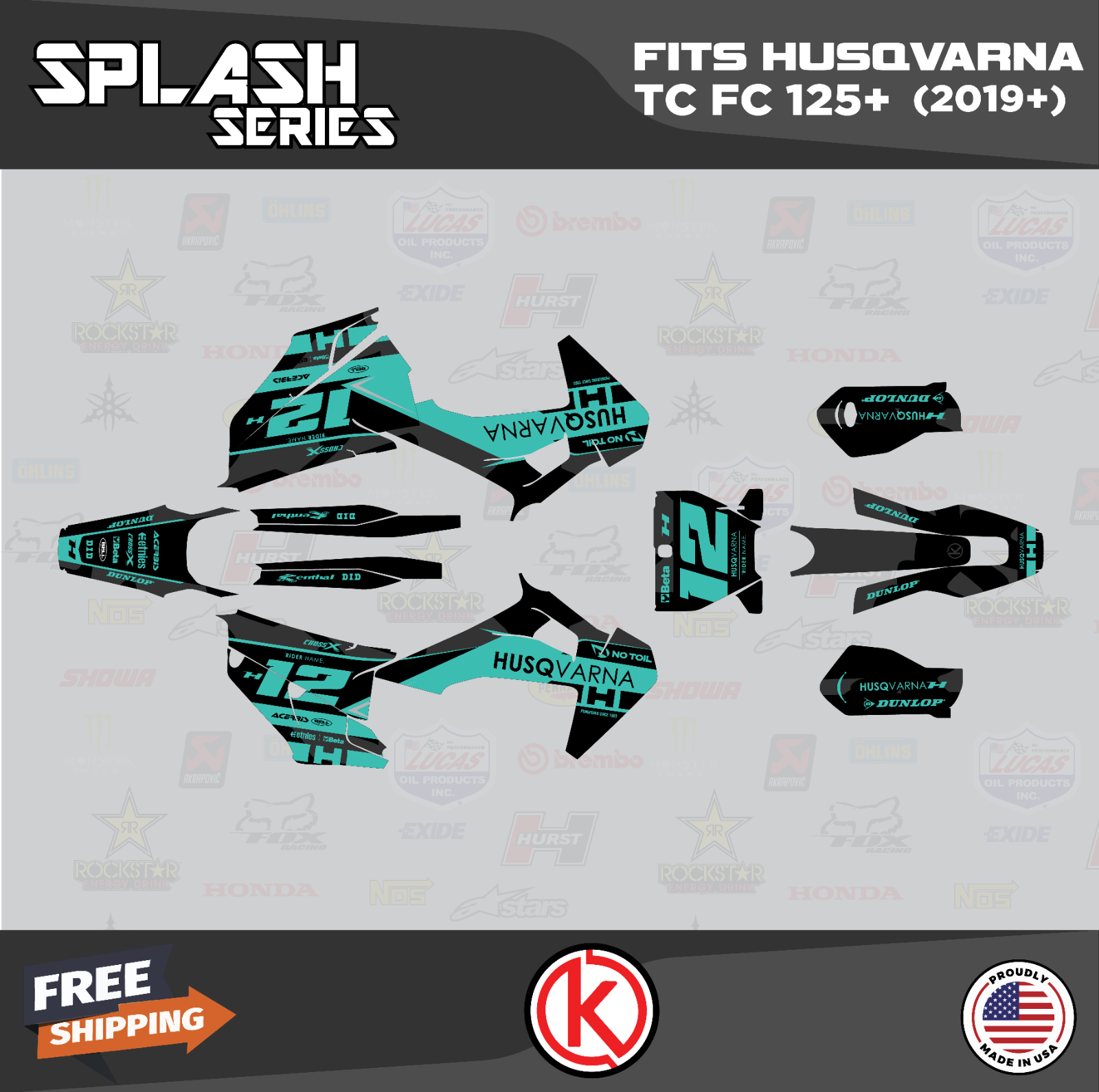 Graphics kit for Husqvarna TC125 TC250 FC250 FC350 FC450 2019-2022 ...