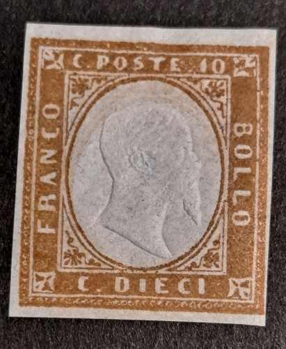 Sardinia Italian States Franco Bollo C. Dieci Brown Mint Hinged Stamp ...