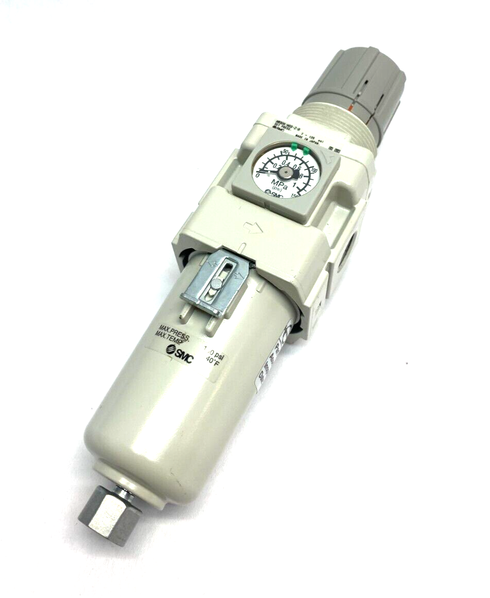 SMC AW30K-N03E-12Z-B Modular Filter Regulator Embedded Gauge 7~125psi 3 ...