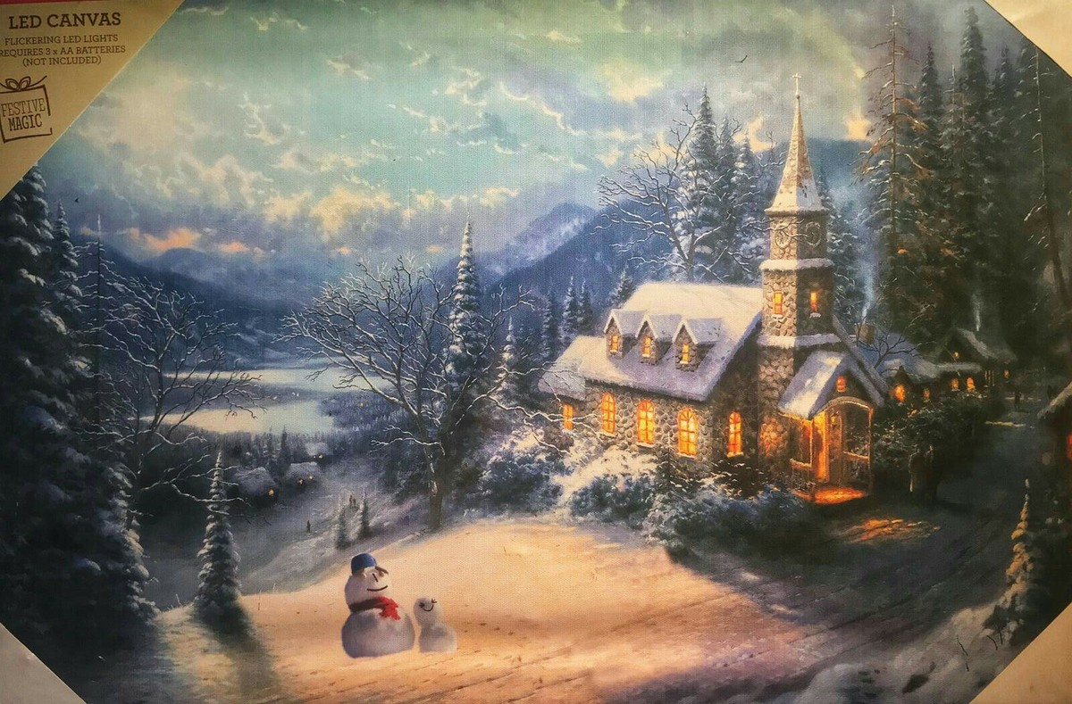 Led Lighted Winter Canvas Wall Art Buy Art For The Home Natural