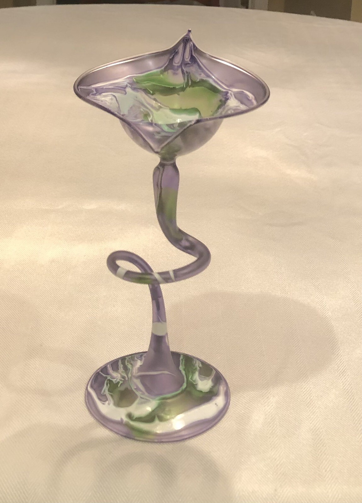 Stunning Penco Flame Glow Hand Blown Glass Long Stem Candle Holder ...