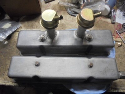 Aluminum Valve Covers OILERS SBC 4" Deep NASCAR ARCA IMCA K&N NHRA IHRA ...