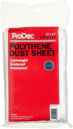 ProDec Polythene Dust Sheet Decorators Furniture Floor Cover Painting ...