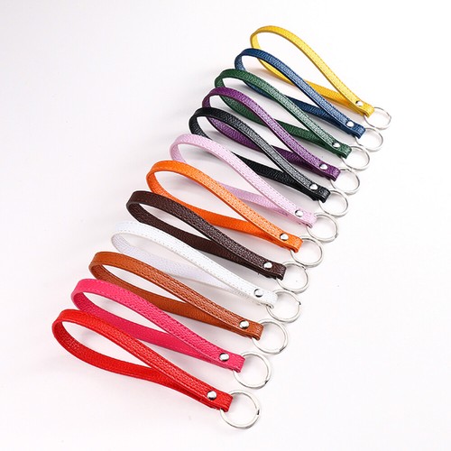 Men Women PU Leather Key Holder Strap Lanyard Keyring Keychain ...