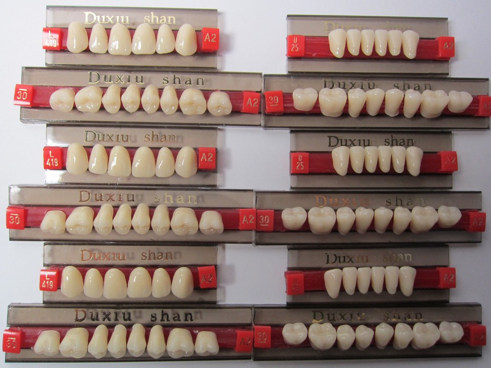 Dental Synthetic Resin Acrylic A2 Color 84pcs 438# False/Fake Teeth ...