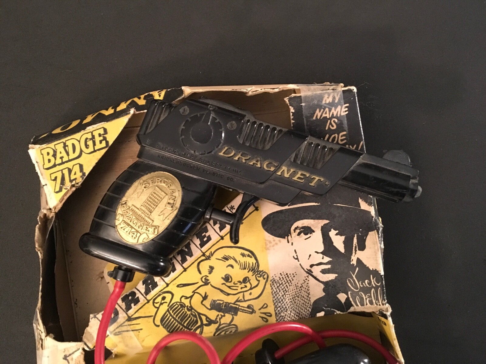 Vintage New Dragnet TV 1955 Jack Webb Water Gun with Water Tank in ...