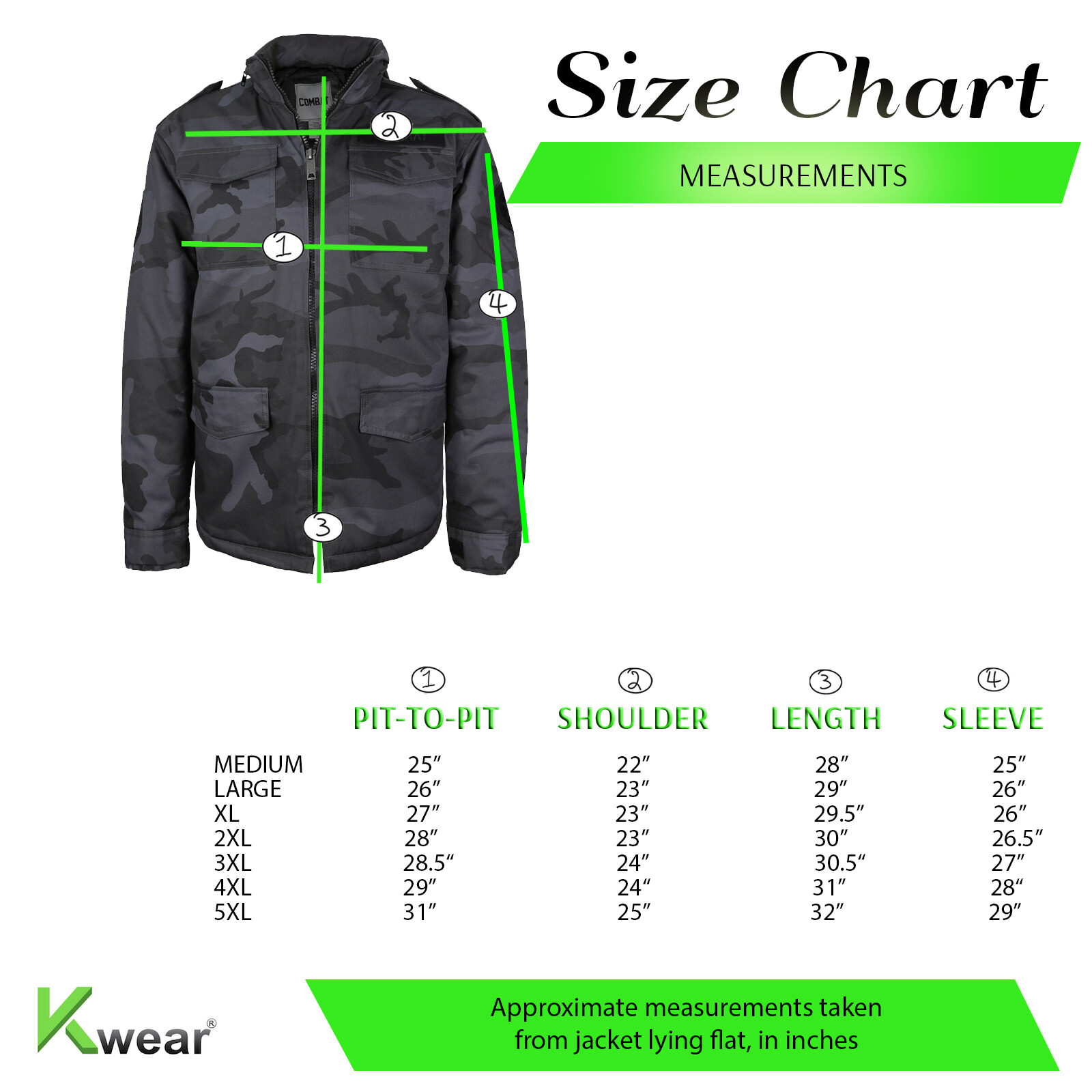Combat Men's Heavyweight Tactical Quilted Camo Hunting Jacket with ...