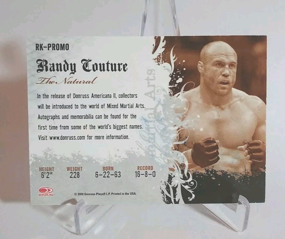 2008 Donruss Americana UFC Randy Couture RC 1st Rookie Autograph On ...