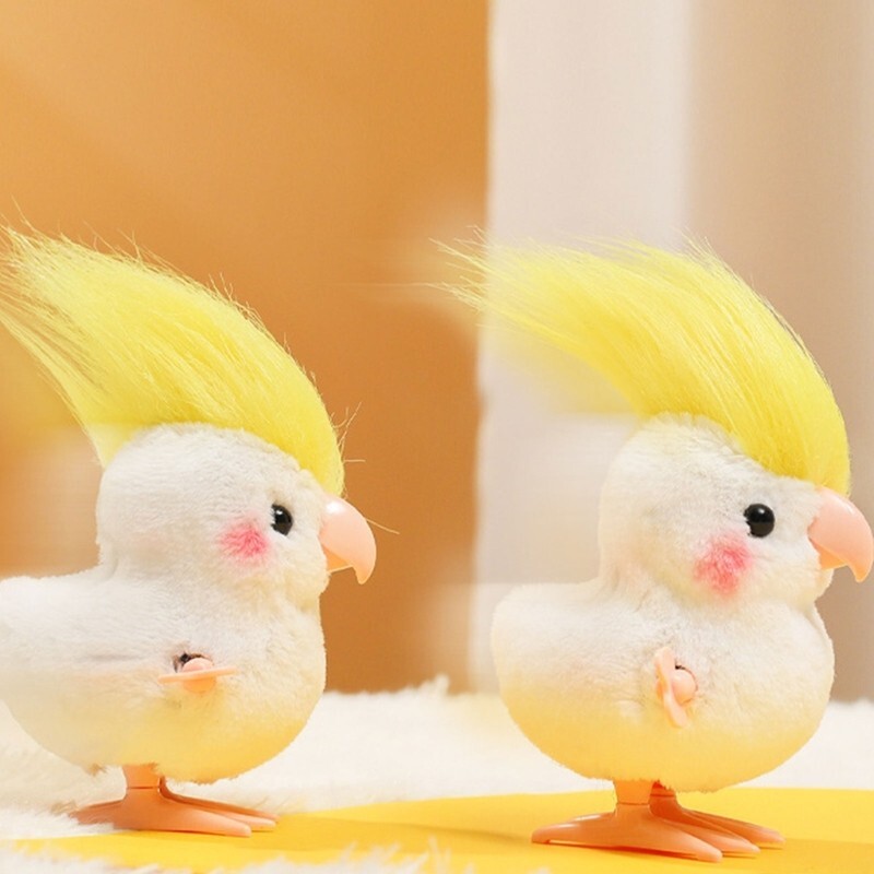 Wind Up Walking Cute Bird Cockatiel Jumping Parrot Clockwork Kids Toy ...