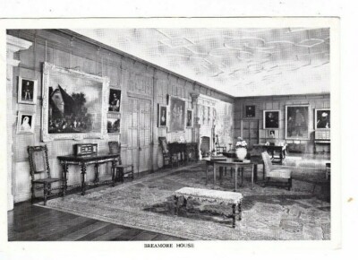 FORDINGBRIDGE, HAMPSHIRE - BREAMORE HOUSE INTERIOR B&W POSTCARD | eBay UK