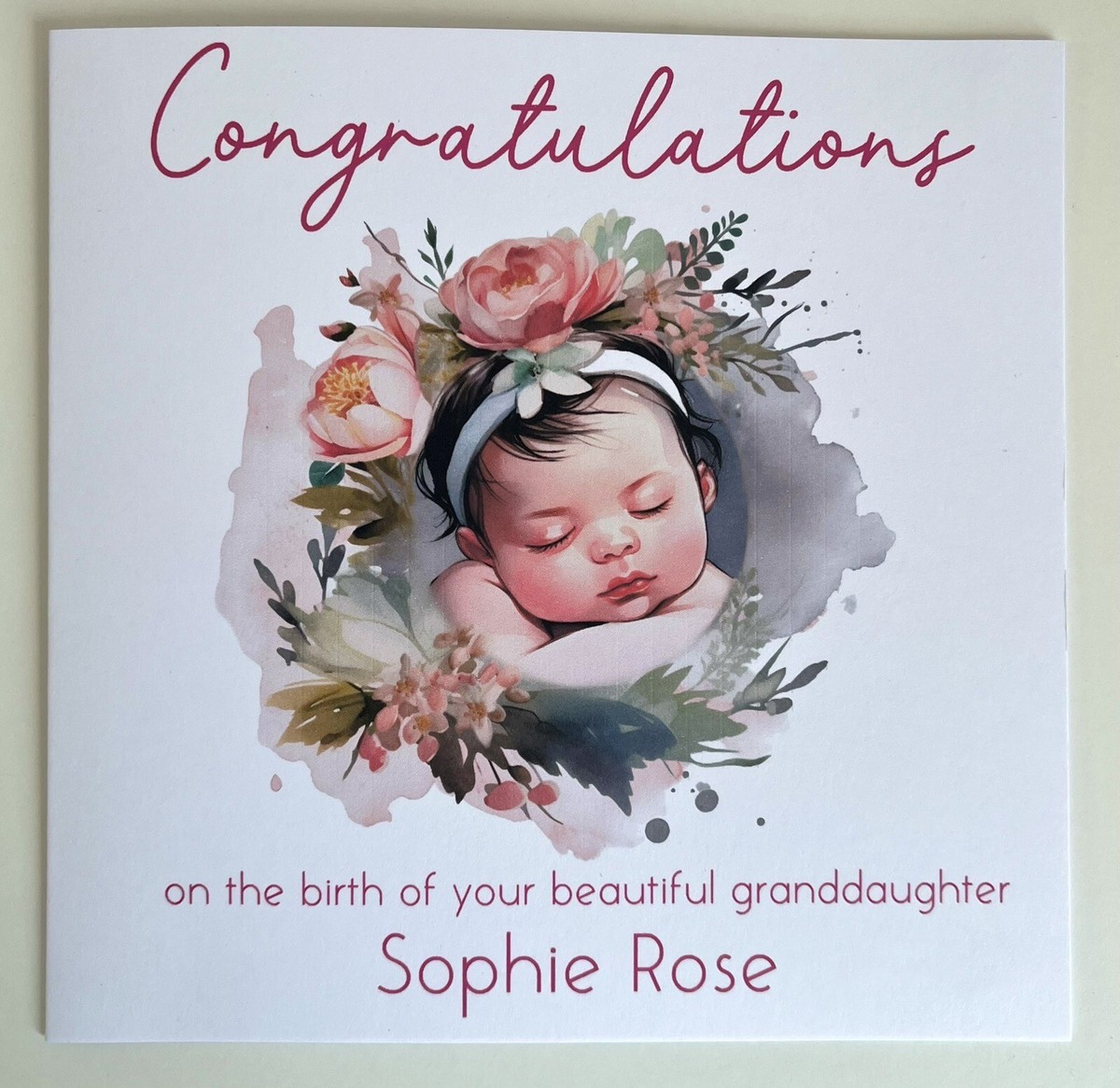 Congratulations On Your Beautiful Baby Girl Personalised