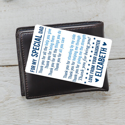 Personalised Dad & Daughter Fathers Day Birthday Gift Metal Wallet Card ...