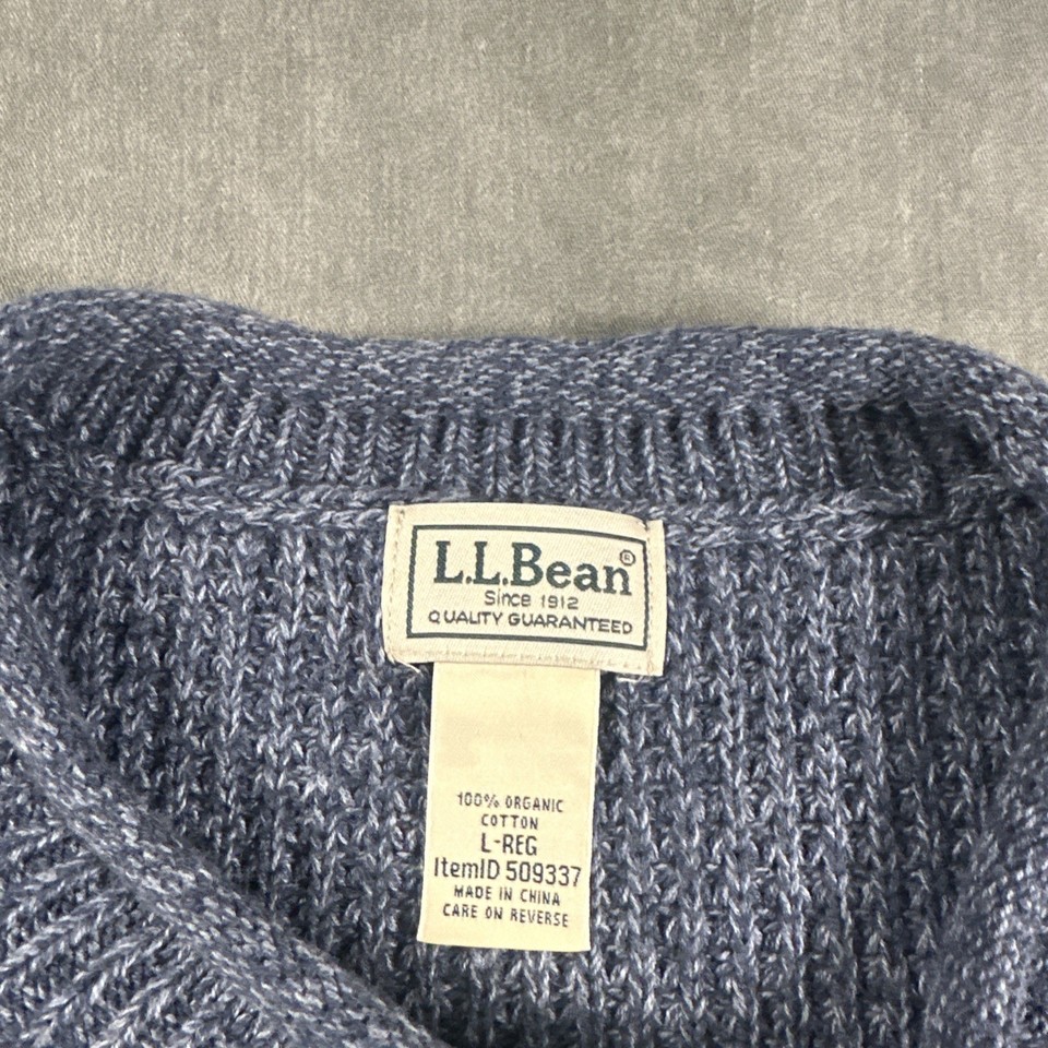 Vintage LL Bean Rollneck Organic Cotton Waffle Knit Sweater Mens Size ...