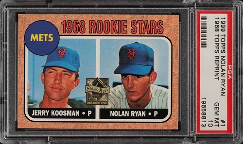 1999 Topps Baseball 1 1968 Rookie Reprint Nolan Ryan PSA 10 Gem Mint ...