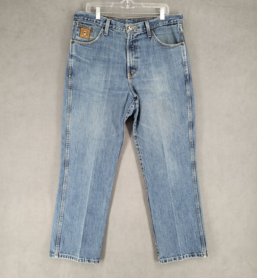 Cinch Mens Jeans Size 36x30 Blue Straight Distressed High Rise | eBay