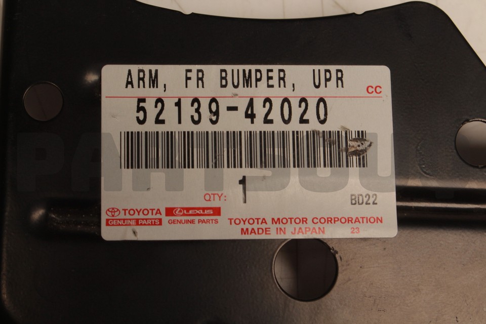 5213942020 Genuine Toyota ARM, FRONT BUMPER, UPPER NO.2 LH 52139-42020 ...