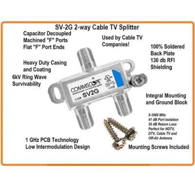 CommScope Two-Way SV2G Coaxial Cable Splitter 5–1002 MHz, Comcast ...