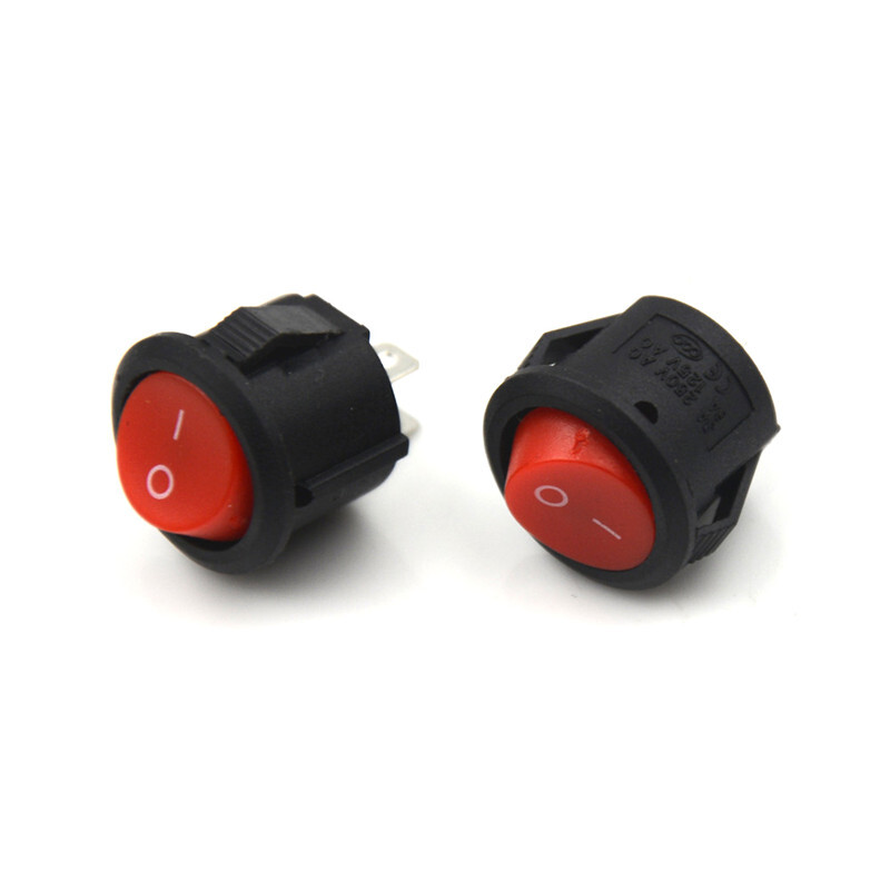 10Pcs 16mm Round Boat Rocker Switches Mini 2 Pin ON-OFF Rocker Switch ...
