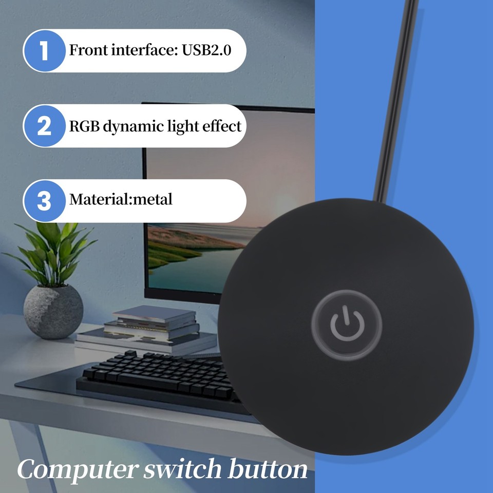 Computer RGB Lighting External Host Button,Suitable for Internet ...