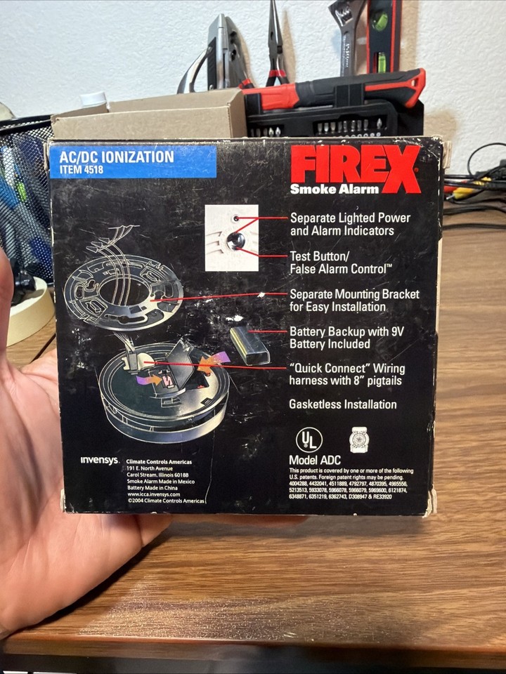FireX Smoke Alarm Item 4518 120V AC Direct Wire with Battery Back-Up | eBay