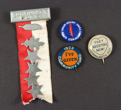 Vtg 1920s-30s Community Fund / Red Feather Charity Pinback Buttons ...