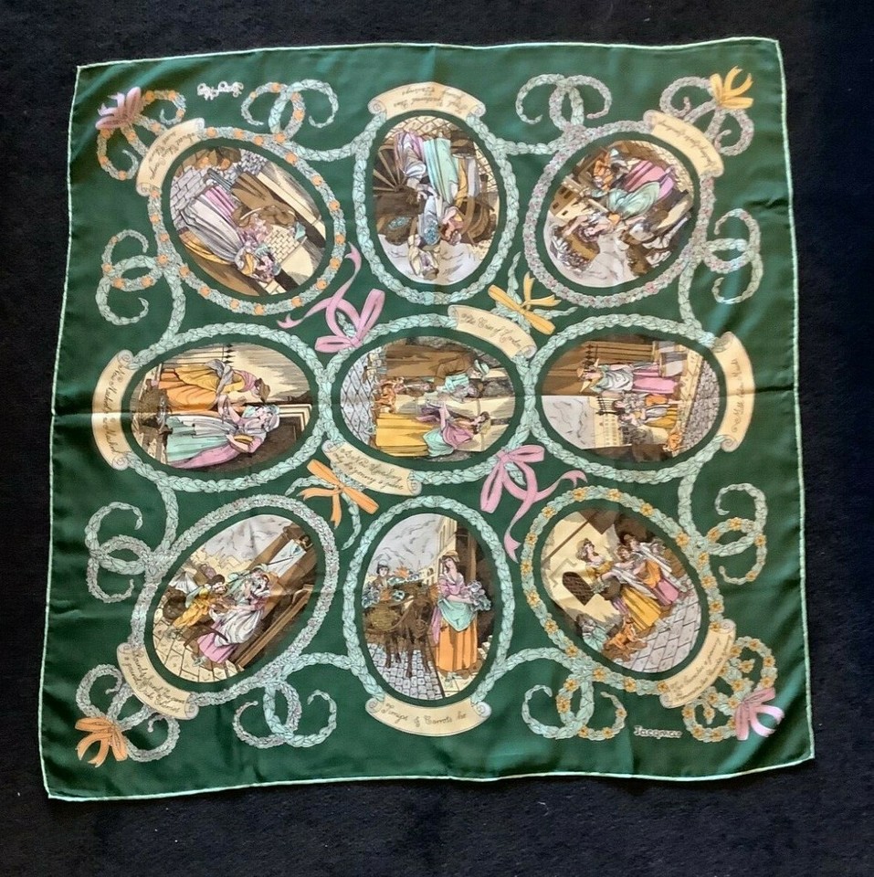 JACQMAR Silk Twill "The Cries of London" By Lesley King Scarf 86x86cm ...