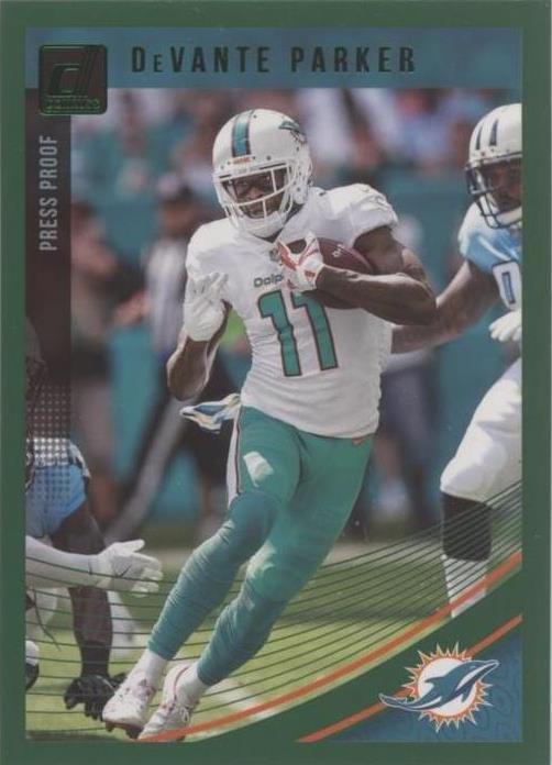 2018 Panini Donruss - Devante Parker #166 Press Proof Green for sale ...