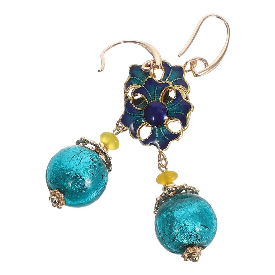 1 Pair Ear Drop Cloisonne Earrings Chinese Earrings Party Ear Drops Ear ...