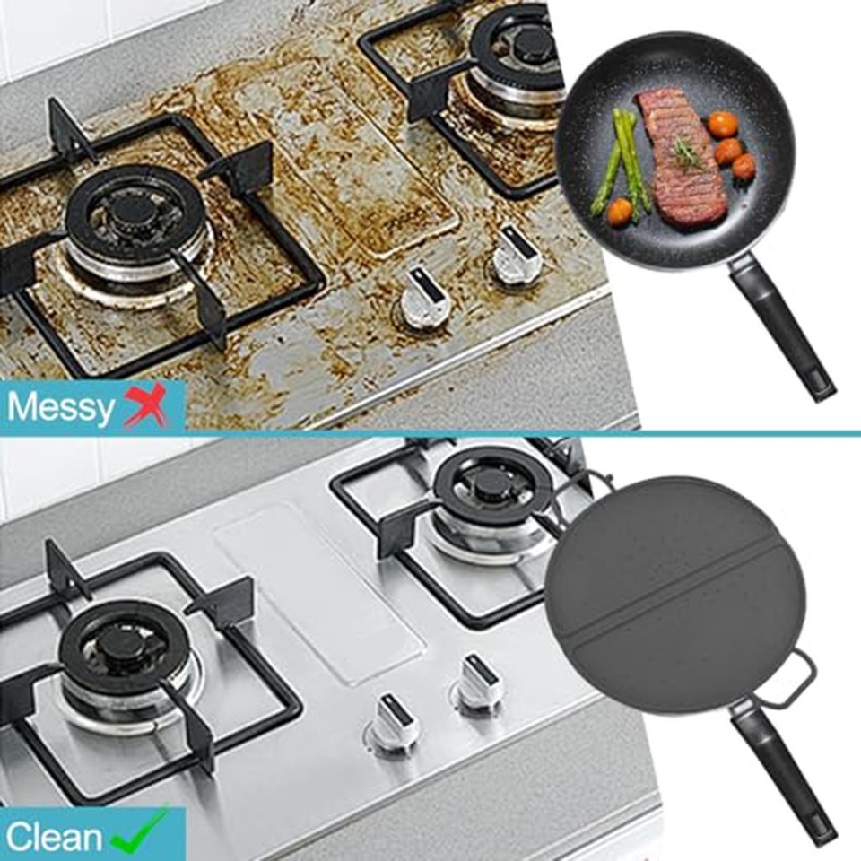 Pan Splash Guard For Frying Foldable Design Convenient Handle With Hook ...