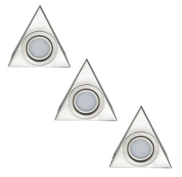 LED Under Cabinet Cupboard Kitchen Triangle Puck Light Kit Warm White ...