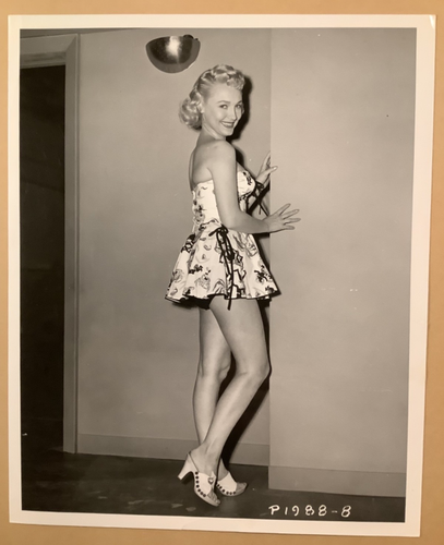 Hallway candid swimsuit pinup photo sexy Darlene Fields “The Man is ...