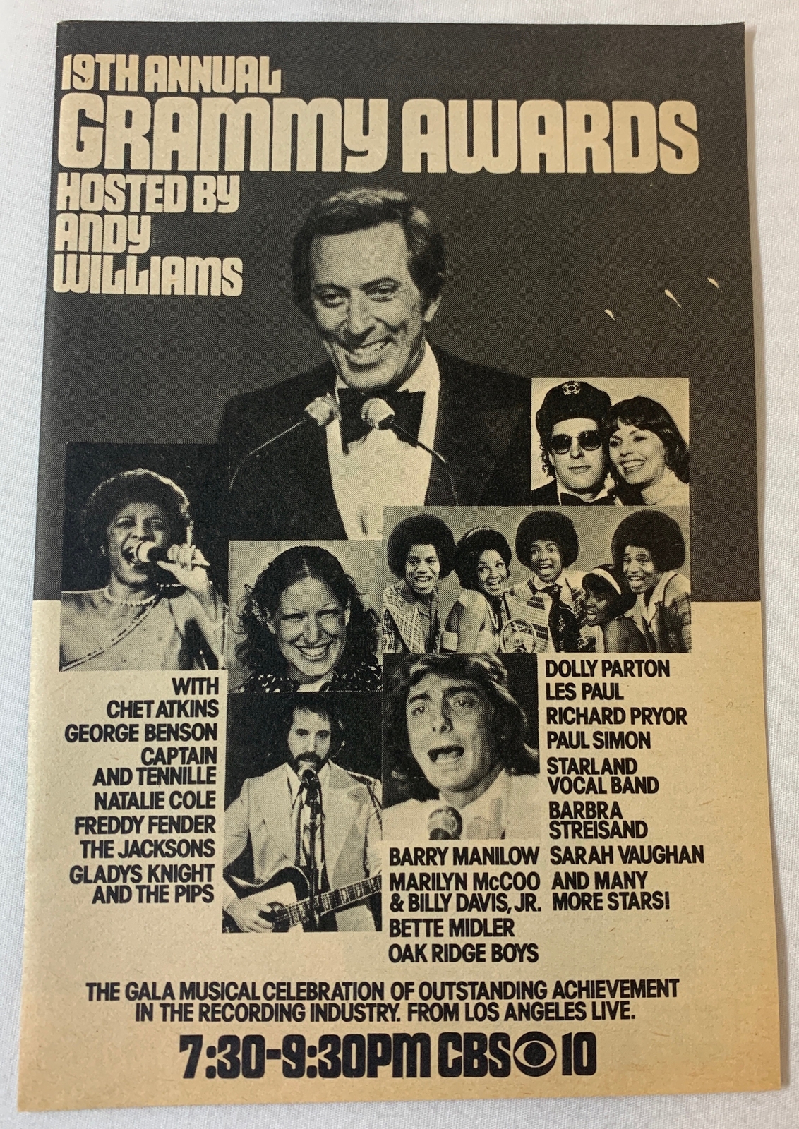 1977 CBS tv ad ~ GRAMMY AWARDS Jacksons,Barry Manilow,Bette Midler ...