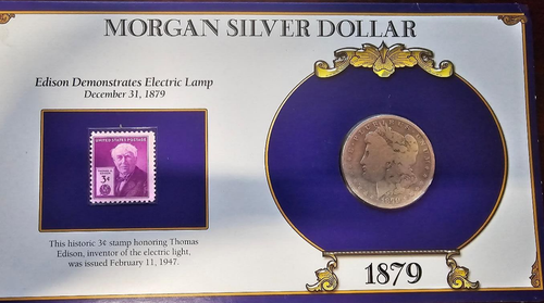 1879-P Morgan US Silver Dollar Postal Commemorative Society Set-Stamps ...