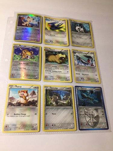 9 Pokemon Trading Cards Mixed Patrat Meowth Swellow Raticate Aron ...