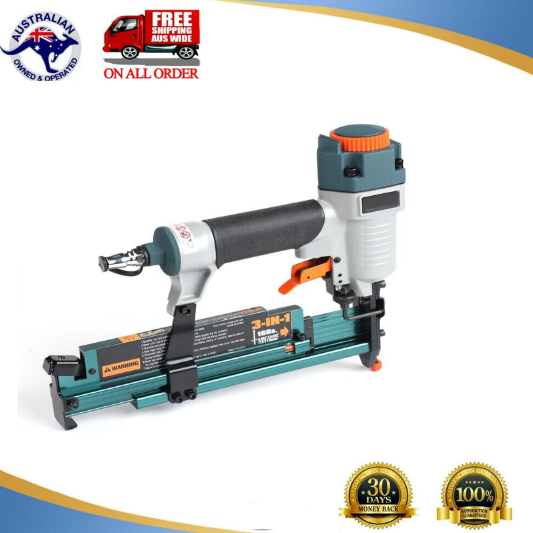 3-IN-1 Air Nail Gun Nailer Stapler Pneumatic Timber Furniture 16GA 18GA ...