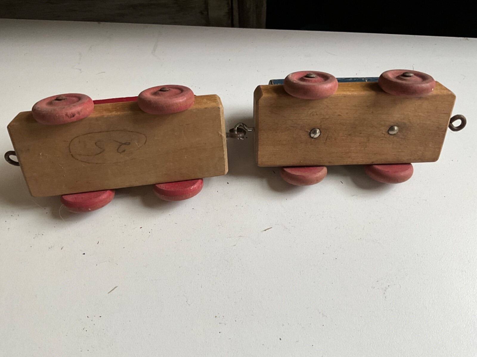 Antique Vintage Wooden Train and Car Set Lot of two, 4 in long | eBay