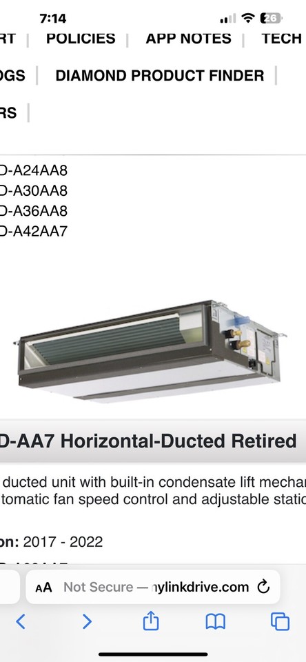 Mitsubishi P- series ceiling concealed air handler PEAD A24AA7 | eBay