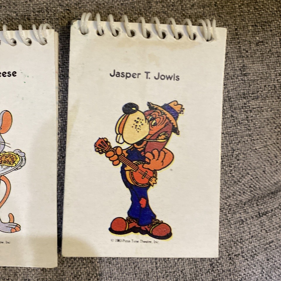 1983 Pizza Time Inc Chuck E Cheese & Jasper Jowls Note Pads Super Rare | eBay
