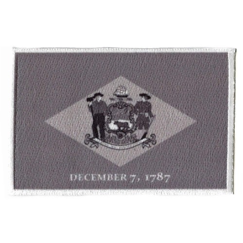 Delaware Patch State Flag Grayscale Embroidered Iron On | eBay