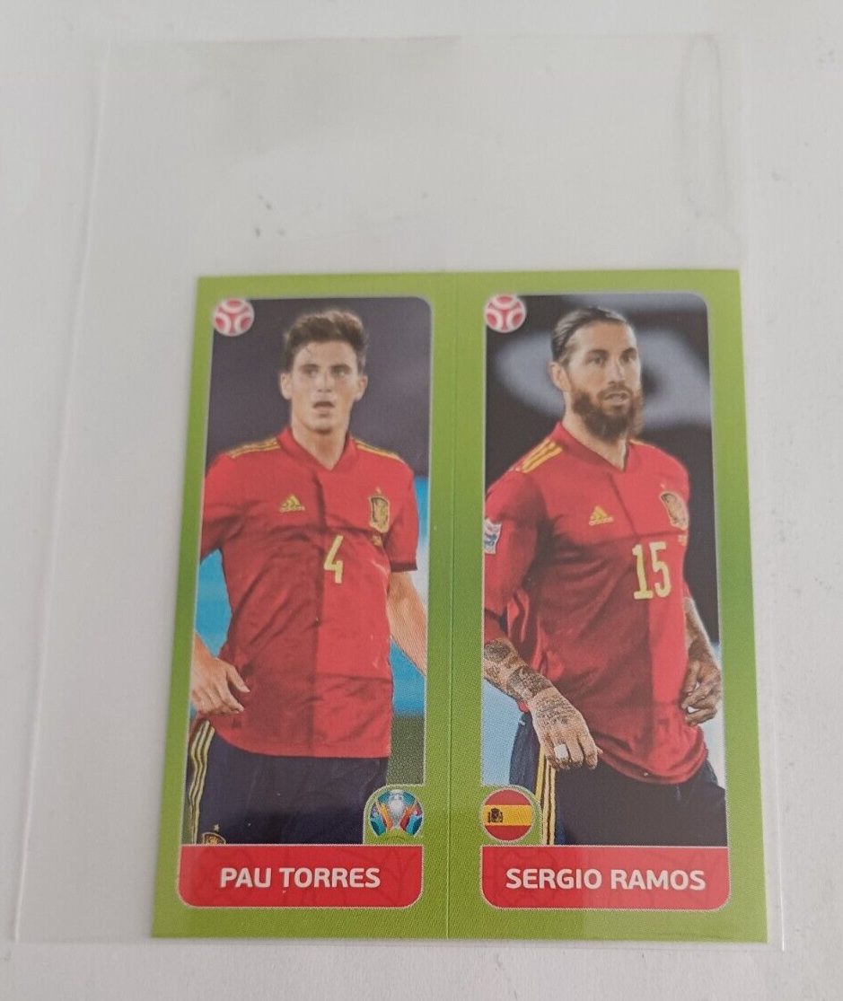 Cromo Sergio RAMOS Pau TORRES Espagne Panini EURO 2020 TOURNAMENT PEARL ...