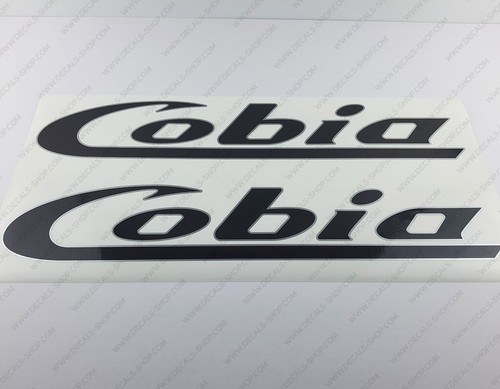 COBIA BOATS LOGO V2 SILVER/BLACK DECALS STICKERS 16" x 3" 2pcs. | eBay