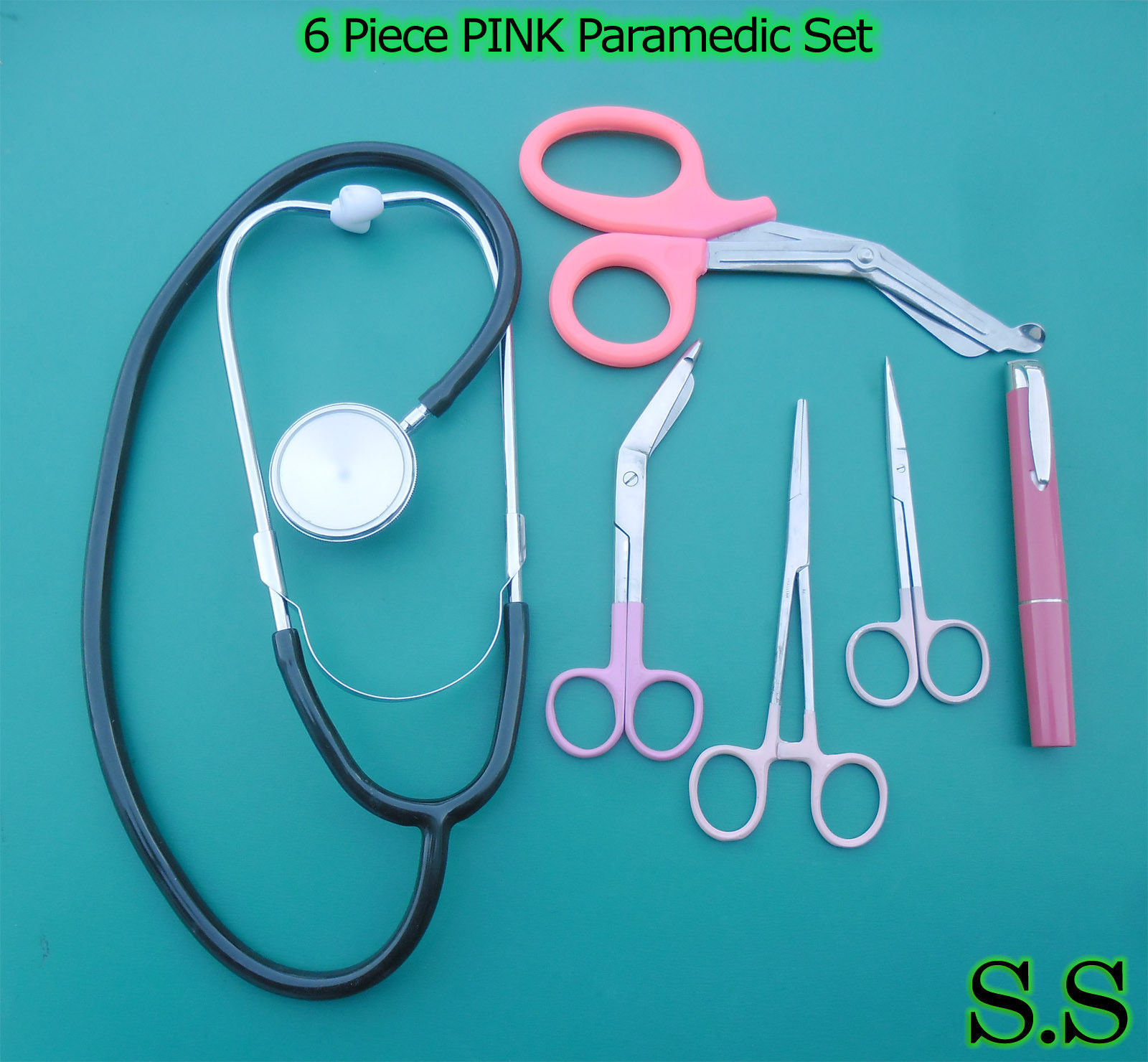 6 Piece PINK Paramedic Set - Diagnostic EMT Nursing EMS Emergency DS ...