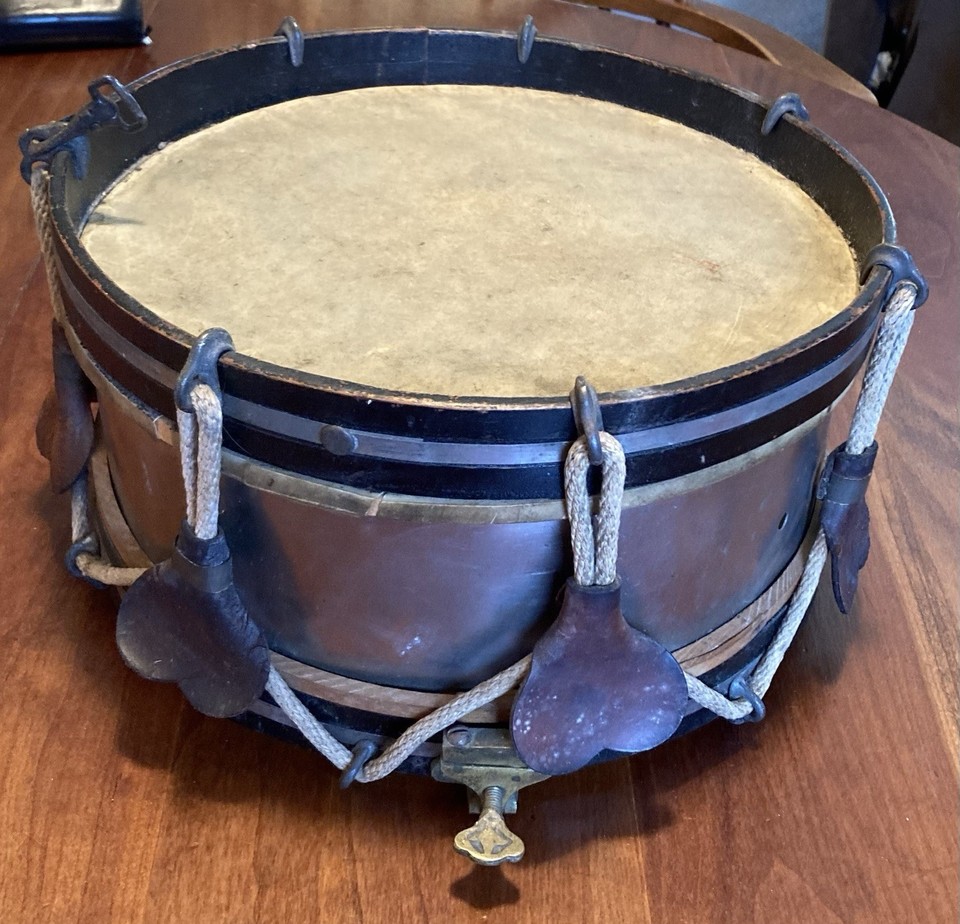 Antique Rope-Tension Snare Drum w/ Jos. Rogers Drum Head & Duplex Drum ...