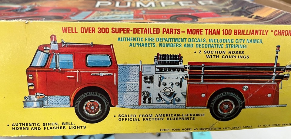 AMT T513 American LaFrance Pumper Fire Truck Vintage Model Car KIT 1/25 ...