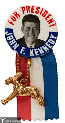 1960 President John F Kennedy Campaign Pin Button - Ribbon Charm ...
