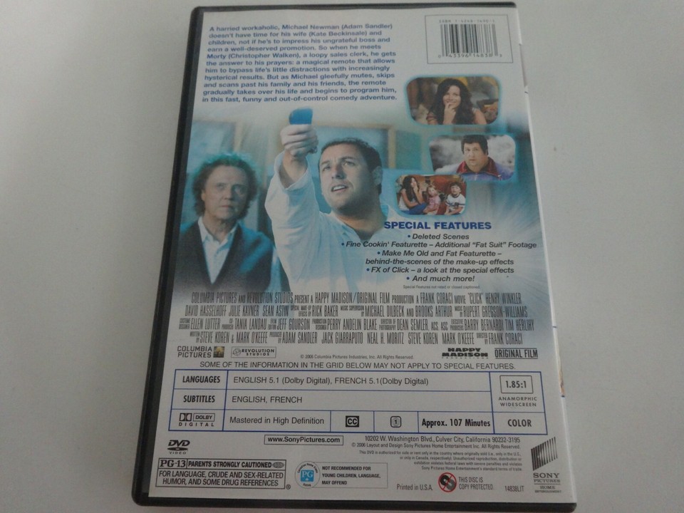 CLICK - ADAM SANDLER - DVD 43396148383| eBay