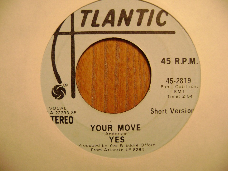 PROMO ATLANTIC 45 RECORD/YES/ YOUR MOVE/MONO /STEREO/ VG+ vinyl | eBay